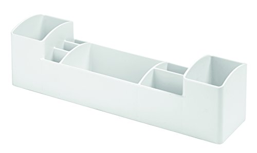 iDesign Med+ BPA-Free Plastic Divided Bathroom Organizer - 12" x 3" x 3", White