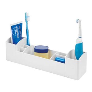 iDesign Med+ BPA-Free Plastic Divided Bathroom Organizer - 12" x 3" x 3", White