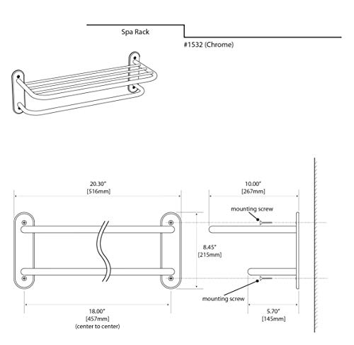 Gatco 1532 18-Inch L Towel Shelf, Chrome