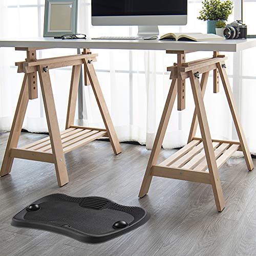 Anti Fatigue Standing Mat by DAILYLIFE, Comfort Standing Desk Mat, Ergonomic Stand Up Mat with Massage Ball, Soft & Durable Floor Mat for Workplace, Office, Home (Large, Black)