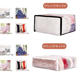 DoYiKe Clear Vinyl Zippered Storage Bags with Zipper for Blanket, Pillow, Quilts, Clothes, Bedding, Sweater, Clothing