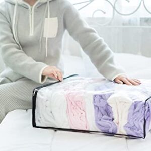 DoYiKe Clear Vinyl Zippered Storage Bags with Zipper for Blanket, Pillow, Quilts, Clothes, Bedding, Sweater, Clothing