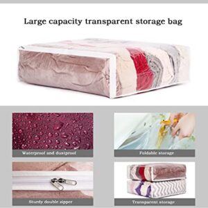 DoYiKe Clear Vinyl Zippered Storage Bags with Zipper for Blanket, Pillow, Quilts, Clothes, Bedding, Sweater, Clothing