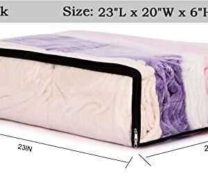 DoYiKe Clear Vinyl Zippered Storage Bags with Zipper for Blanket, Pillow, Quilts, Clothes, Bedding, Sweater, Clothing