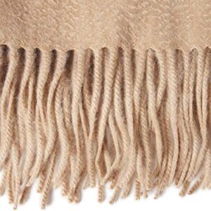 State Cashmere Throw Blanket with Decorative Fringe - Ultra Soft Accent Blanket for Couch, Sofa & Bed Made with 100% Inner Mongolian Cashmere - Crafted Home Accessories - (Camel, 60"x50")