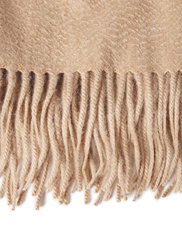 State Cashmere Throw Blanket with Decorative Fringe - Ultra Soft Accent Blanket for Couch, Sofa & Bed Made with 100% Inner Mongolian Cashmere - Crafted Home Accessories - (Camel, 60"x50")