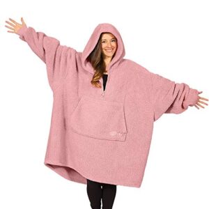 the comfy original teddy bear quarter-zip | oversized microfiber & sherpa wearable blanket, seen on shark tank, one size fits all