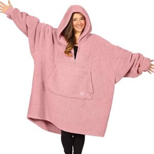 THE COMFY Original Teddy Bear Quarter-Zip | Oversized Microfiber & Sherpa Wearable Blanket, Seen On Shark Tank, One Size Fits All