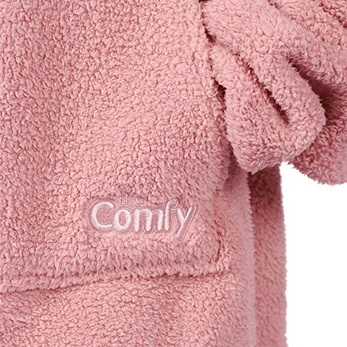 THE COMFY Original Teddy Bear Quarter-Zip | Oversized Microfiber & Sherpa Wearable Blanket, Seen On Shark Tank, One Size Fits All