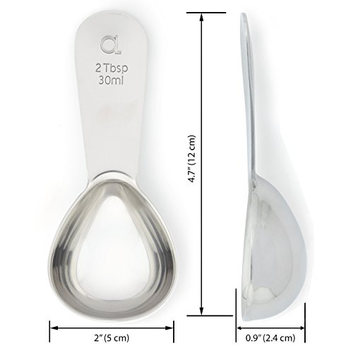 Apace Living Coffee Scoop (Set of 2) - 2 Tablespoon (Tbsp) - The Best Stainless Steel Measuring Spoons for Coffee, Tea, and More