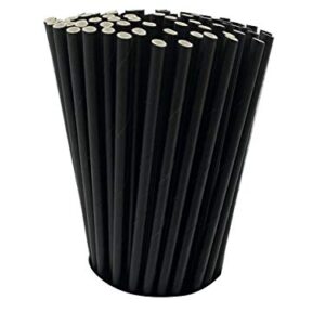 100 Black Biodegradable Paper Straws co-Friendly Biodegradable Drinking Straws Bulk for Party Supplies, Bridal/Baby Shower, Birthday, Mixed Drinks, Weddings, Restaurant, Food Service, Drink Stirrer