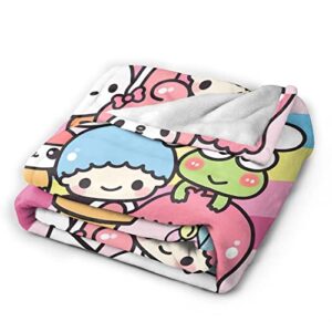 Pink Blanket Cute Flannel Plush Throw Blankets 50''x40''Ultra-Soft Comfortable Rainbow Cartoon with Indoor Outdoor Plush Air Conditioner Family Cars All Season Gift for Women Girls Friend