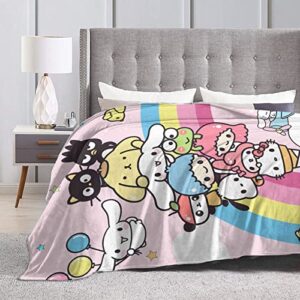 Pink Blanket Cute Flannel Plush Throw Blankets 50''x40''Ultra-Soft Comfortable Rainbow Cartoon with Indoor Outdoor Plush Air Conditioner Family Cars All Season Gift for Women Girls Friend