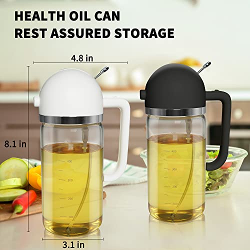 CXINYI 17oz Oil Sprayer for Cooking - 2 in 1 Olive Oil Sprayer and Oil Dispenser - 500ml Oil Spray Bottle with Pourer for Cooking, Kitchen, Salad, Barbecue (Black Pro)