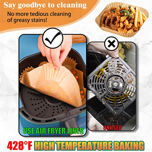 Air Fryer Disposable Paper Liners, 120 Pcs Square Parchment Cooking Non-Stick Liner for Airfryer, Microwave Oven, Frying Pan, 6.3 Inch Oil-proof Air Fryers Filters Sheet for 2 3 4 4.5 Qt Baking Basket