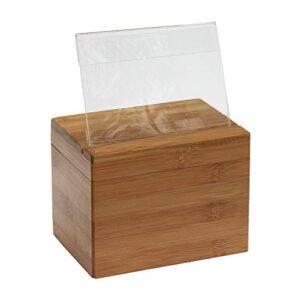 Oceanstar Bamboo Recipe Box with Divider, Natural, 6.80" W x 4.90" D x 5.10" H