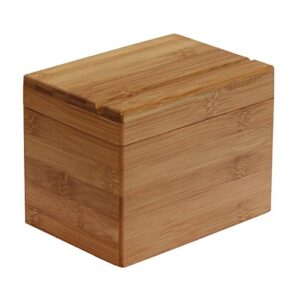 Oceanstar Bamboo Recipe Box with Divider, Natural, 6.80" W x 4.90" D x 5.10" H