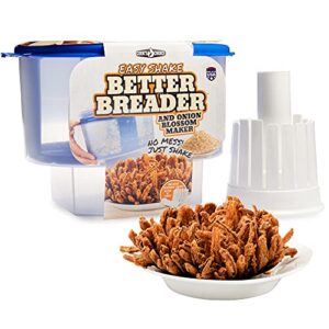 onion blossom maker set with the original better breader bowl - all-in-one set includes blooming onion slicer & mess free batter breading station for at home or on-the-go - perfect coating each time