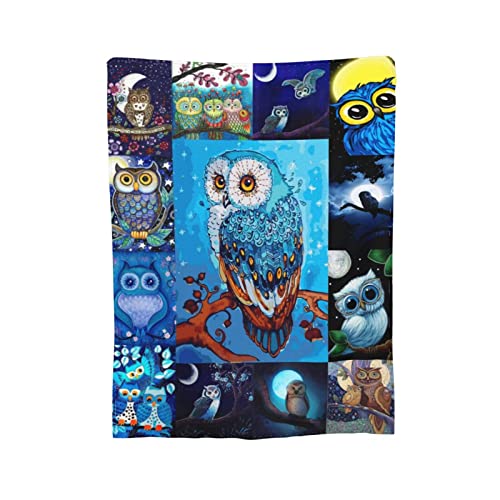 Owl Throw Blanket for Couch Sofa Bed Throw Blanket, Soft Plush Blanket Super Cozy and Comfy for All Seasons 50"X40" Inches