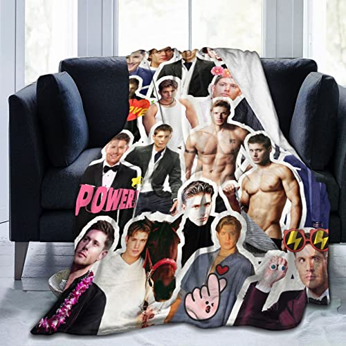 Blanket Jensen Ackles Soft and Comfortable Warm Fleece Blanket for Sofa,Office Bed car Camp Couch Cozy Plush Throw Blankets Beach Blankets