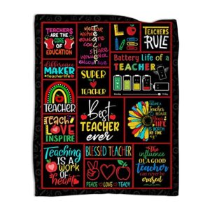 cotimo teacher gifts for women men blanket gift for teacher blanket throws for teacher's day birthday christmas thanksgiving 50" x60''