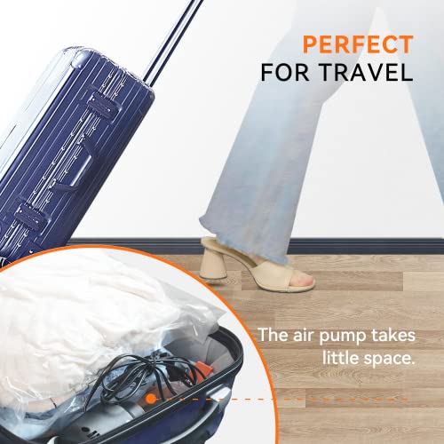 Wevac Jumbo Vacuum Storage Bag (Jumbo x 6) | Space Saver with Premium Electric Pump | Double Zip Seal | Special-Grip Clip | Ideal for Clothes, Blanket Compression and Travelling