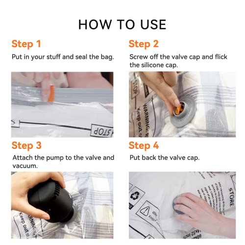 Wevac Jumbo Vacuum Storage Bag (Jumbo x 6) | Space Saver with Premium Electric Pump | Double Zip Seal | Special-Grip Clip | Ideal for Clothes, Blanket Compression and Travelling