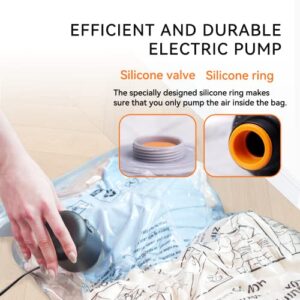 Wevac Jumbo Vacuum Storage Bag (Jumbo x 6) | Space Saver with Premium Electric Pump | Double Zip Seal | Special-Grip Clip | Ideal for Clothes, Blanket Compression and Travelling