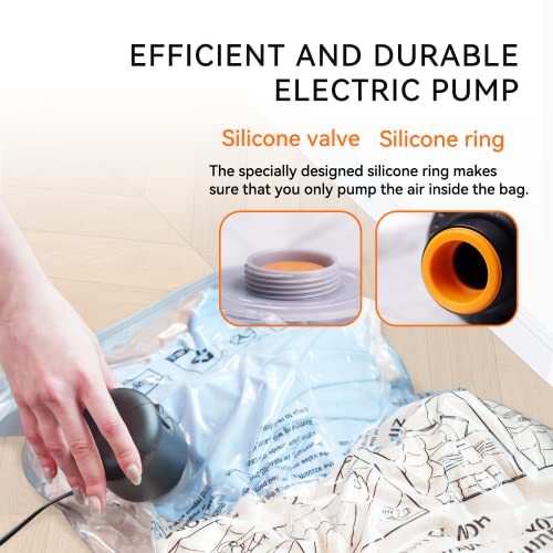 Wevac Jumbo Vacuum Storage Bag (Jumbo x 6) | Space Saver with Premium Electric Pump | Double Zip Seal | Special-Grip Clip | Ideal for Clothes, Blanket Compression and Travelling