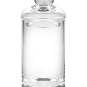 Barski Glass Swab Dispenser - Jar with Cover - Holder - Storage - Canister - for Cotton Tipped Swabs - Q-Tips - for Bathroom - 2.75" D - 5.75" Height (Without Cover is 3.9" H) Made in Europe