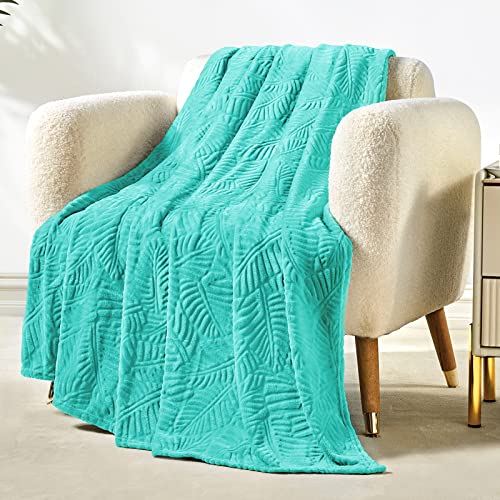 Mocaletto Luxury Fleece Blanket Throw Blanket,300GSM Super Soft Microfiber Lightweight and Decorative Bed Blanket for Sofa Couch Bed (Turquoise, Twin (50" x 60"))