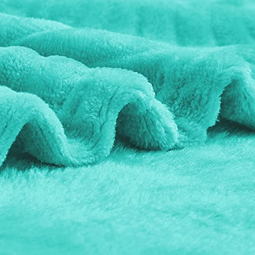 Mocaletto Luxury Fleece Blanket Throw Blanket,300GSM Super Soft Microfiber Lightweight and Decorative Bed Blanket for Sofa Couch Bed (Turquoise, Twin (50" x 60"))