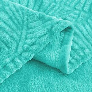 Mocaletto Luxury Fleece Blanket Throw Blanket,300GSM Super Soft Microfiber Lightweight and Decorative Bed Blanket for Sofa Couch Bed (Turquoise, Twin (50" x 60"))