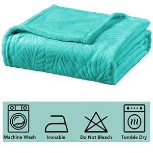 Mocaletto Luxury Fleece Blanket Throw Blanket,300GSM Super Soft Microfiber Lightweight and Decorative Bed Blanket for Sofa Couch Bed (Turquoise, Twin (50" x 60"))