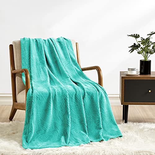 Mocaletto Luxury Fleece Blanket Throw Blanket,300GSM Super Soft Microfiber Lightweight and Decorative Bed Blanket for Sofa Couch Bed (Turquoise, Twin (50" x 60"))