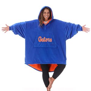 the comfy original quarter-zip | university of florida logo & insignia | oversized microfiber & sherpa wearable blanket with zipper, seen on shark tank, one size fits all