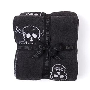 Barefoot Dreams CozyChic Skull Throw, Throw Blanket, Soft Blanket, Carbon/Almond, 54” x 72”