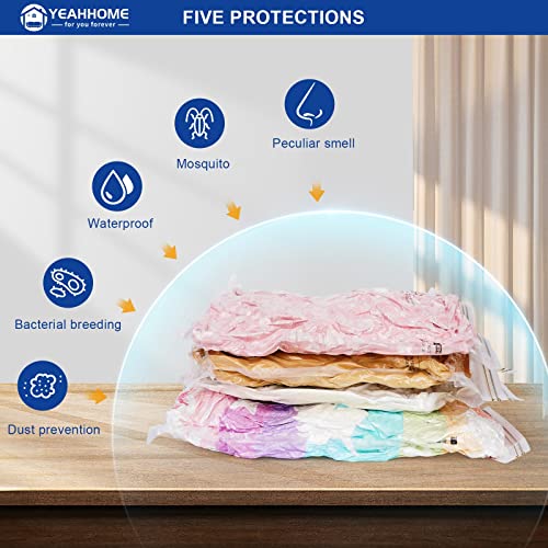 Yeahhome 30 Combo Include 1 Electric Air Pump/1 Hand Pump/28 Vacuum Storage Bags, Space Saver Bags(2pcs40"x52"/3 Jumbo/4 Large/5 Medium/6 Small/8 Roll) Compression Storage Bags for Comforters, Vacuum Sealer Bags for Clothes, Blanket, Duvets, Pillows,Trave