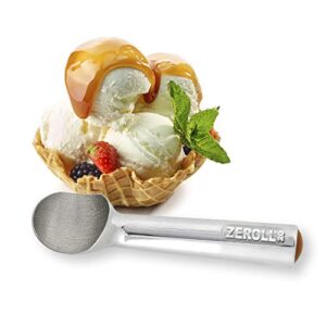 zeroll 1020 original ice cream unique liquid filled heat conductive handle simple one piece aluminum design easy release 40 scoops per, 2-ounce, silver