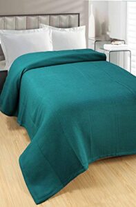 waffle weave king blanket 102x90 inch-teal,king cotton blanket,teal king blanket,breathable blanket,farmhouse throw blanket,textured throw blanket,throw blanket,all season cotton blanket