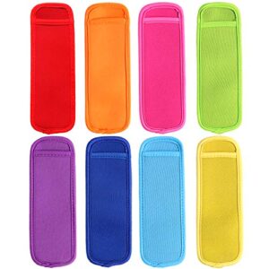 24 Pack Reusable Popsicle Bags Ice Pop Sleeves Antifreezing Sleeves,8 Colors