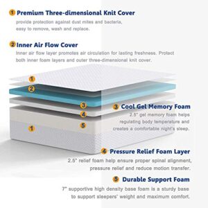 SOFTSEA 12 Inch Medium Firm Memory Foam Mattress Full Size, Comfort Body Support, Bed in a Box