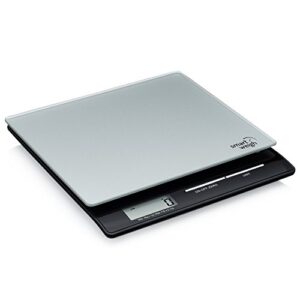 smart weigh professional usps postal scale with tempered glass platform, multiple weighing modes and tare function, silver shipping scale, platform scale, 11 pounds/ 5 kilograms