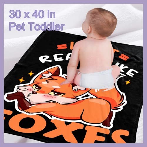 I Just Really Like Foxes Throw Blanket Soft Flannel Fleece Velvet Plush Personalized Throws Fuzzy Warm Cozy Soft Bedding Blankets Anti-Pilling Pets 40"x30"