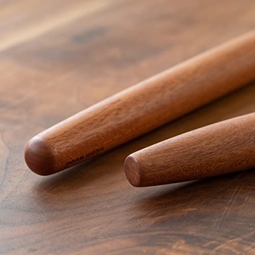 Muso Wood Sapele Wooden French Rolling Pin for Baking, Tapered Roller for Fondant, Pie Crust, Cookie, Pastry (French 15-3/4inch)