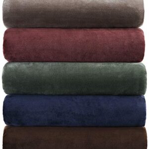 Columbia Super Soft Plush Throw - Warm and Cozy 100% Polyester Fleece Blanket - Measures 50" x 60" - Beach