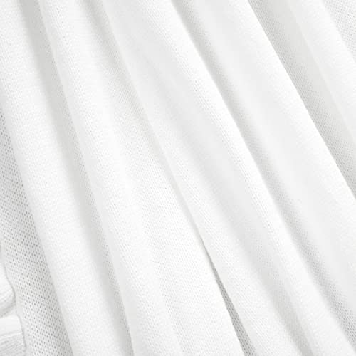 Lush Decor Reyna Soft Knitted Ruffle Throw Blanket, 50" x 60", White