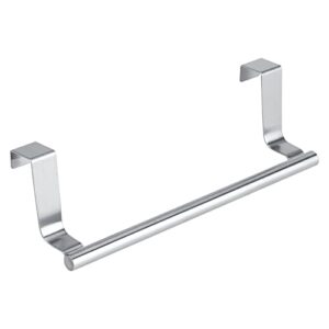 over the cabinet towel bar, over door drawer towel hanging rack modern kitchen washcloth hanger, stainless steel no drilling towel holder for bathroom, kitchen (9.06 x 2.17 x 0.98 inch -silver)