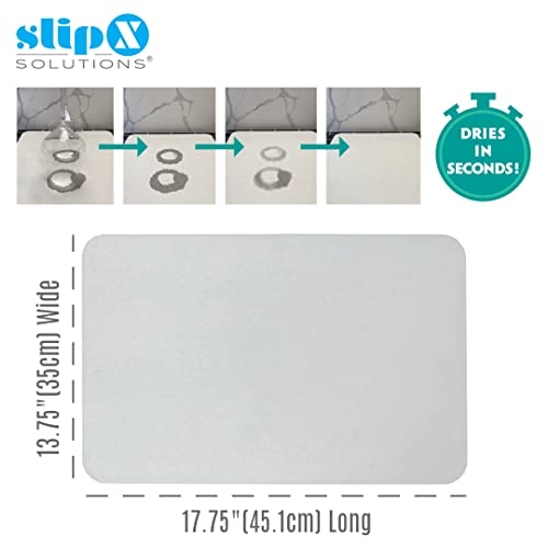 SlipX Solutions Quick Drying Stone Mat for Kitchen Counter, Bathrooms, Multi-Room Use, Diatomaceous Earth Non-Slip Drying Mat for Baby Bottles, Dishes, and More