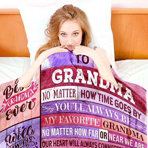 Grandma Gifts Throw Blanket Best Birthday Gifts for Grandma Nana Gifts from Grandchildren Granddaughter Blanket Grandmother (Grandma Gifts, 80"X60")…